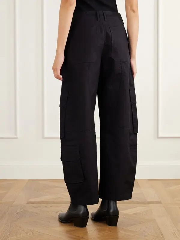 AGOLDE Ambika Utility Cotton-sateen Barrel-leg Pants - Black