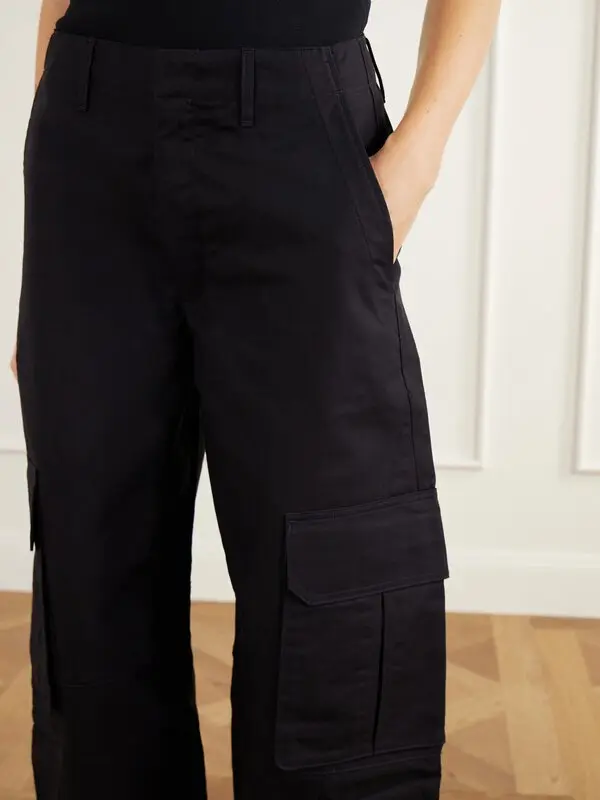 AGOLDE Ambika Utility Cotton-sateen Barrel-leg Pants - Black