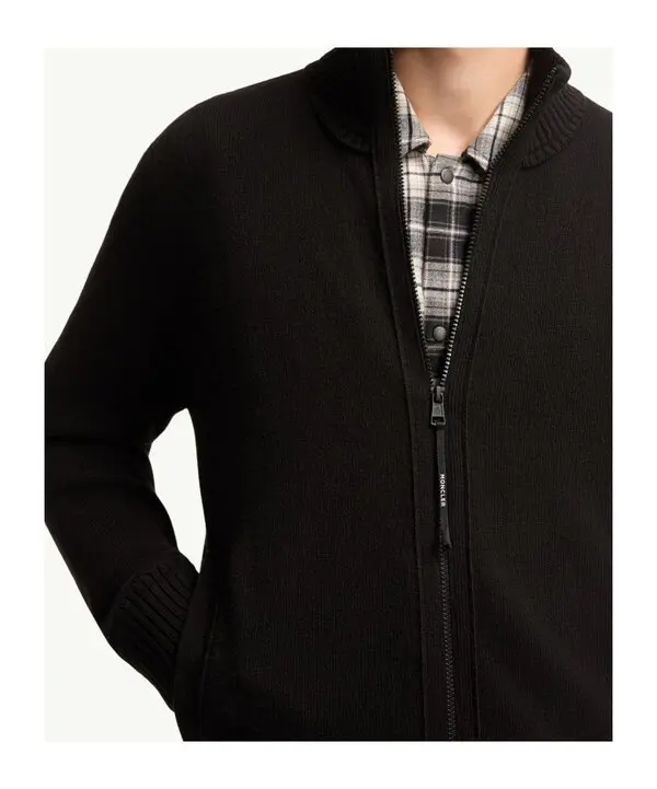 Moncler Cashmere Wool Zip-up Cardigan