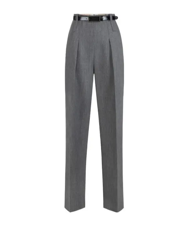 Elisabetta Franchi Belted Pleated Tailored Trousers