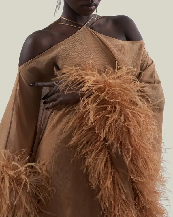 TALLER MARMO Feathered Sza Sza Spirito Kaftan