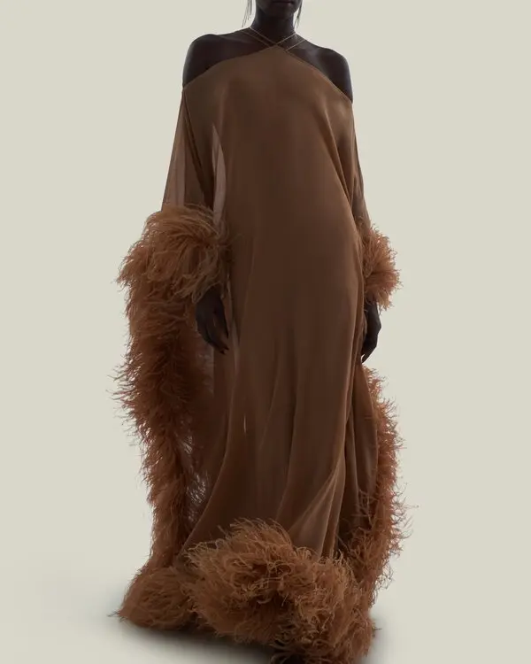 TALLER MARMO Feathered Sza Sza Spirito Kaftan