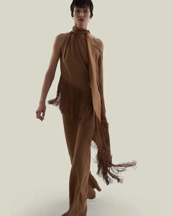 TALLER MARMO Fringed Atlas Blouse