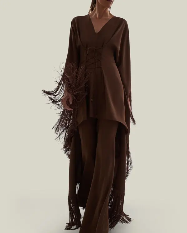 TALLER MARMO Fringed Mini Sierra Kaftan