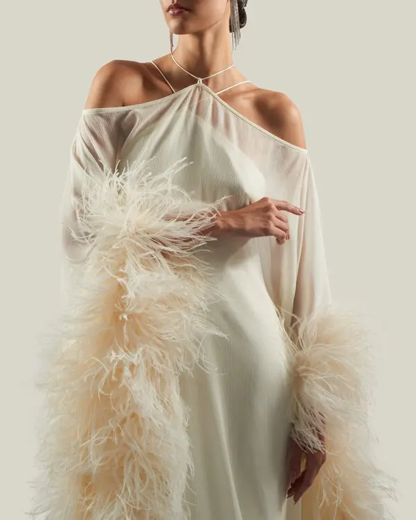 TALLER MARMO Feathered Sza Sza Spirito Kaftan