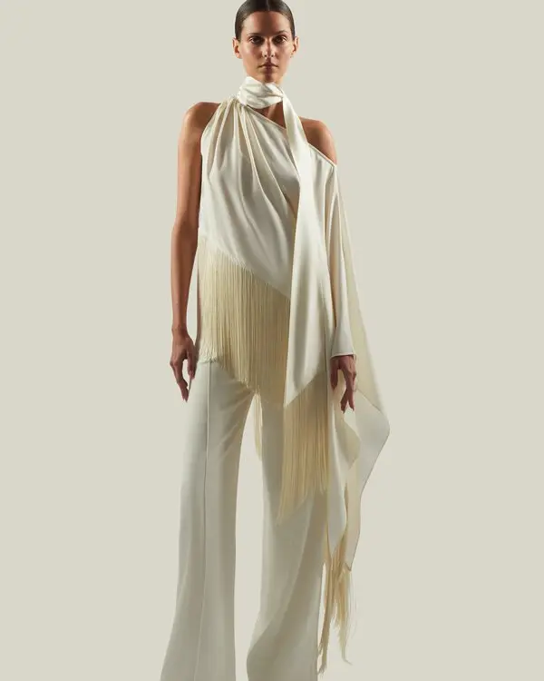 TALLER MARMO Fringed Atlas Blouse