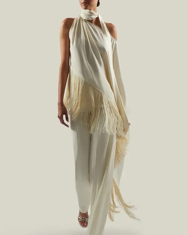 TALLER MARMO Fringed Atlas Blouse