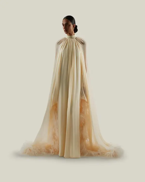 TALLER MARMO Feathered Eterea Gown
