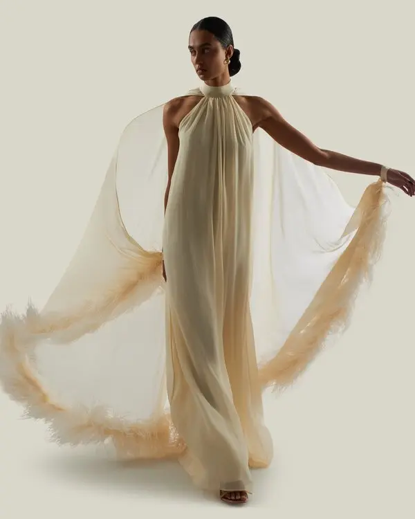 TALLER MARMO Feathered Eterea Gown