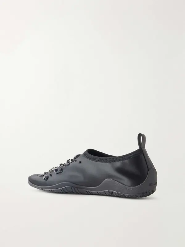 JIL SANDER Elbe Embellished Satin Slip-ons