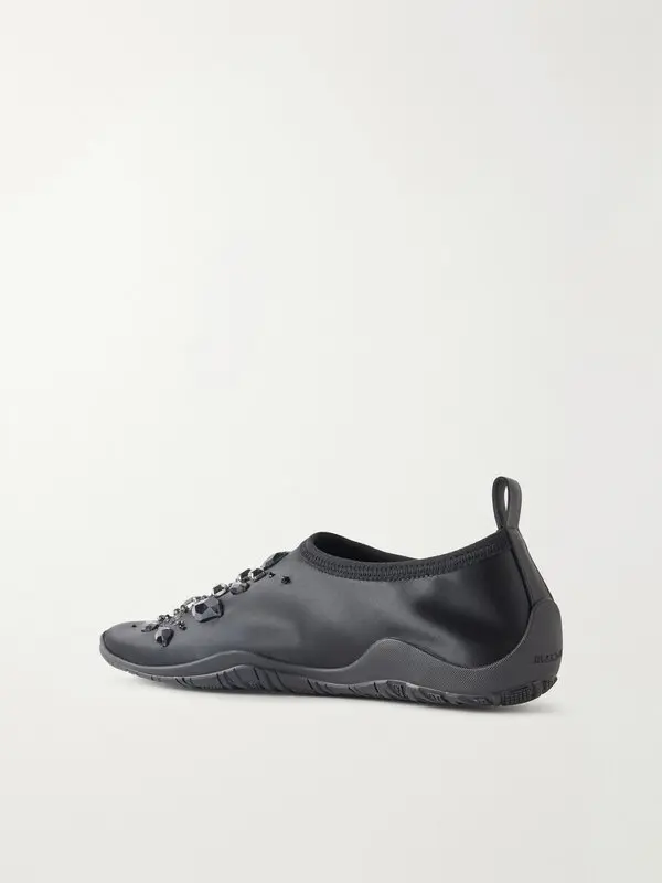 JIL SANDER Elbe Embellished Satin Slip-ons