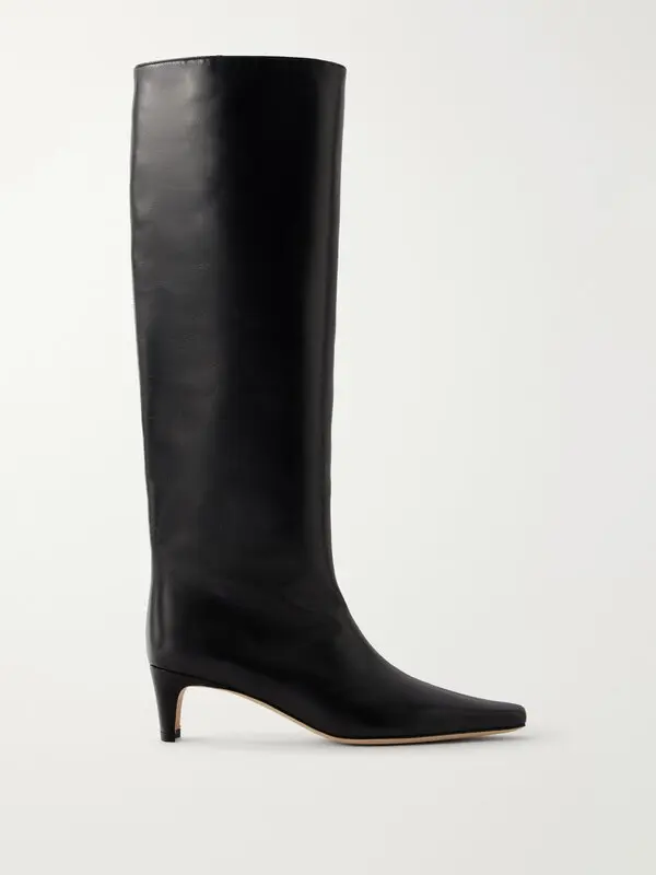 Staud Wally Leather Knee Boots - Black