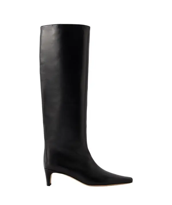 Staud Wally Leather Knee Boots - Black