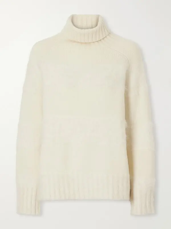 JOSEPH Mila Brushed Knitted Turtleneck Sweater - Neutrals