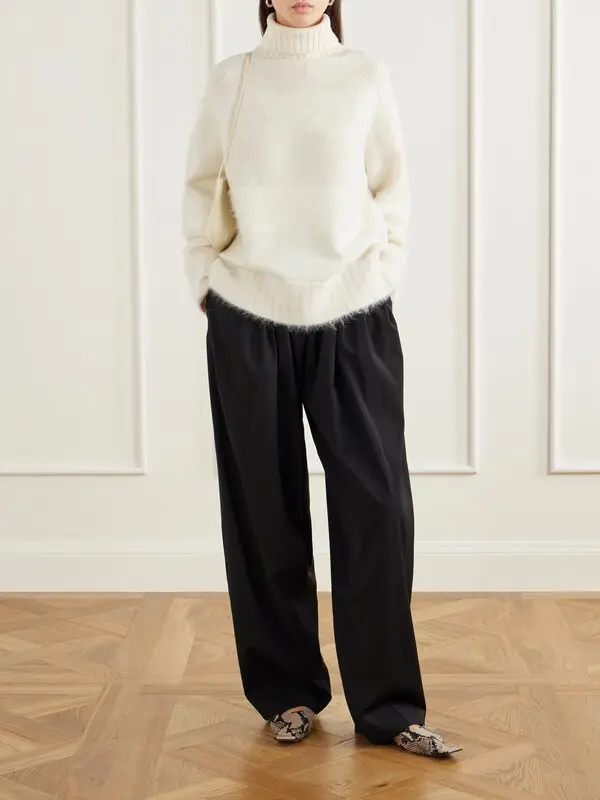 JOSEPH Mila Brushed Knitted Turtleneck Sweater - Neutrals