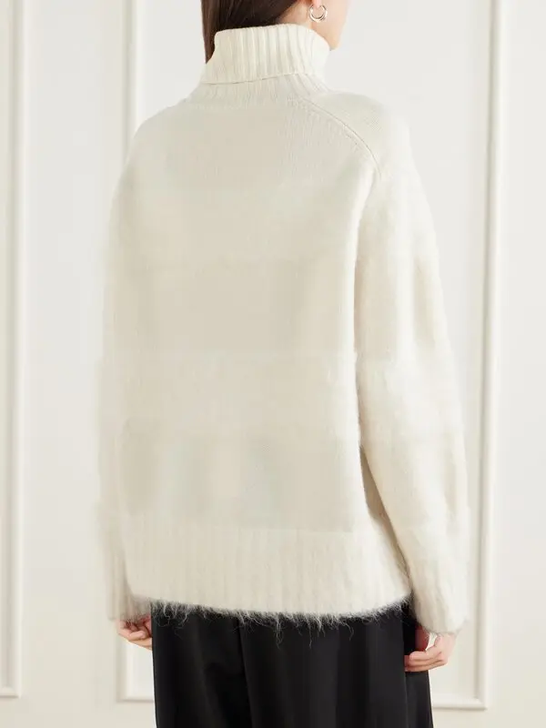 JOSEPH Mila Brushed Knitted Turtleneck Sweater - Neutrals