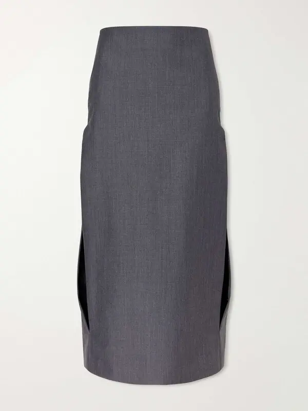 JIL SANDER Wool And Mohair-blend Midi Skirt