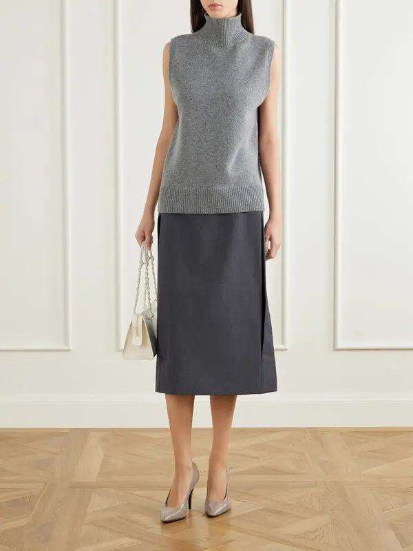 JIL SANDER Wool And Mohair-blend Midi Skirt
