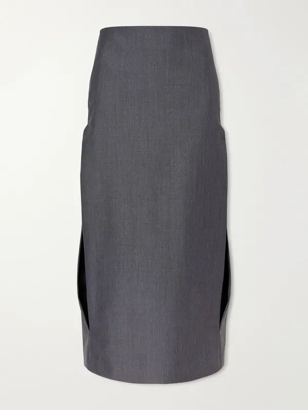 JIL SANDER Wool And Mohair-blend Midi Skirt