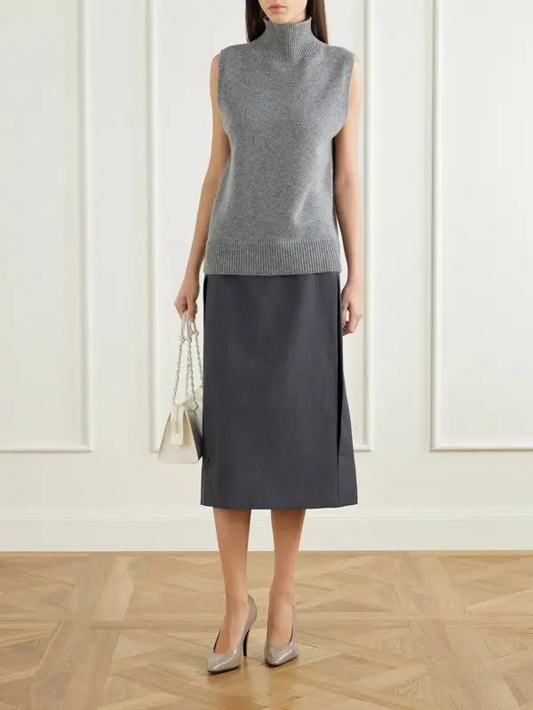 JIL SANDER Wool And Mohair-blend Midi Skirt