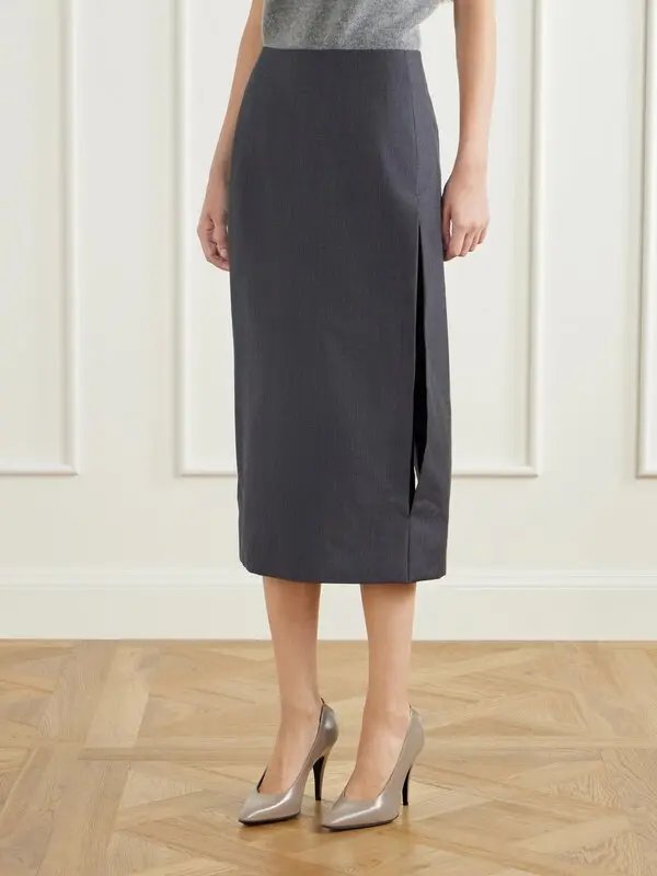 JIL SANDER Wool And Mohair-blend Midi Skirt