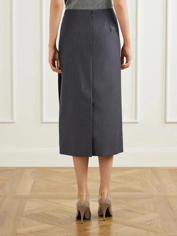 JIL SANDER Wool And Mohair-blend Midi Skirt