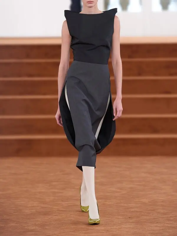 JIL SANDER Wool And Mohair-blend Midi Skirt