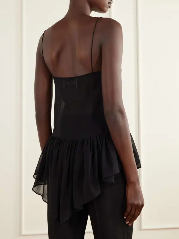 Tove Harlowe Asymmetric Gathered Silk-chiffon Blouse
