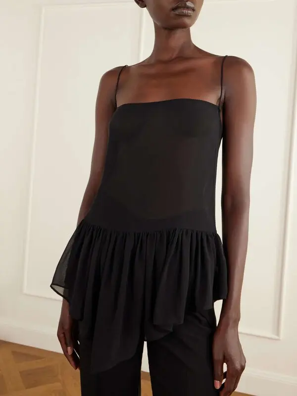Tove Harlowe Asymmetric Gathered Silk-chiffon Blouse