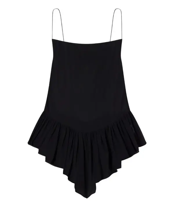Tove Harlowe Asymmetric Ruffled Silk-chiffon Blouse - Black