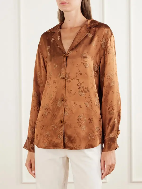 DÔEN Maurise Floral-jacquard Shirt - Metallic