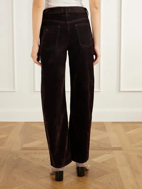Ossou Rider Cotton-blend Velvet Low-rise Wide-leg Jeans - Brown