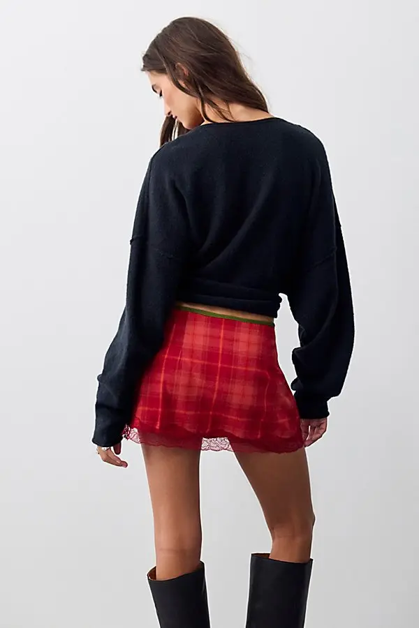 Free People Avani Postage Mixed Mini Skirt