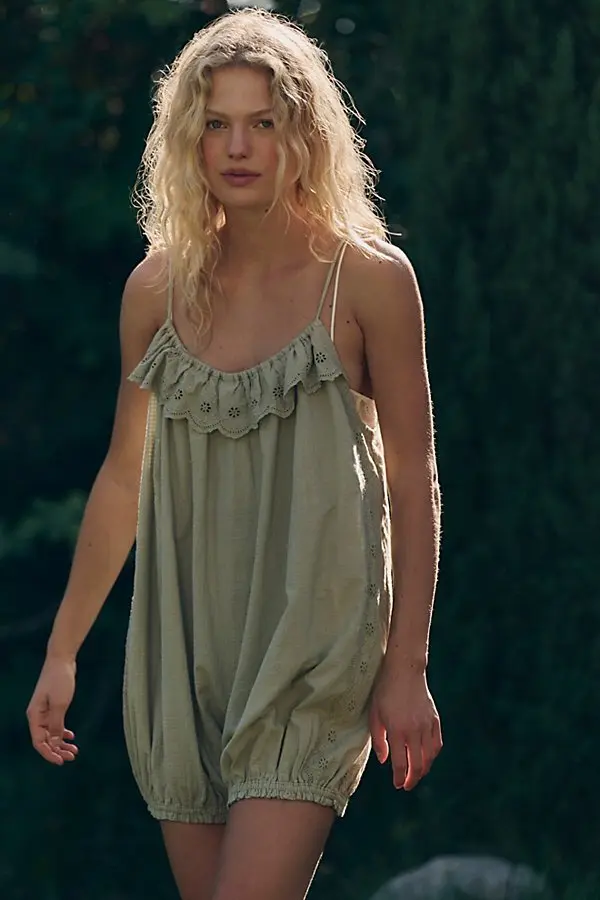 Free People Play For Keeps Romper - Faded Fern