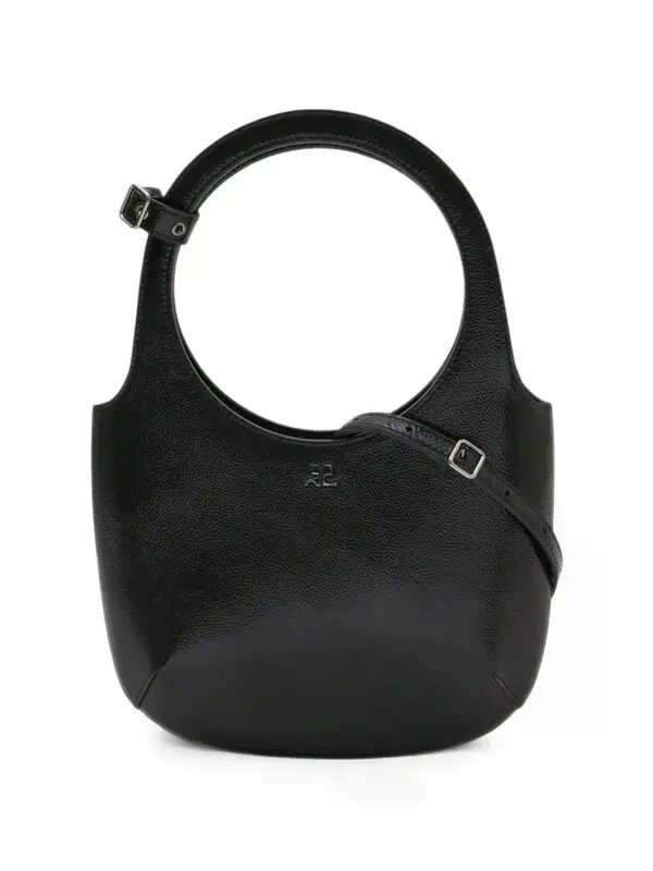 COURREGES Holy Grained Leather Tote Bag