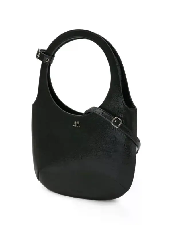 COURREGES Holy Grained Leather Tote Bag