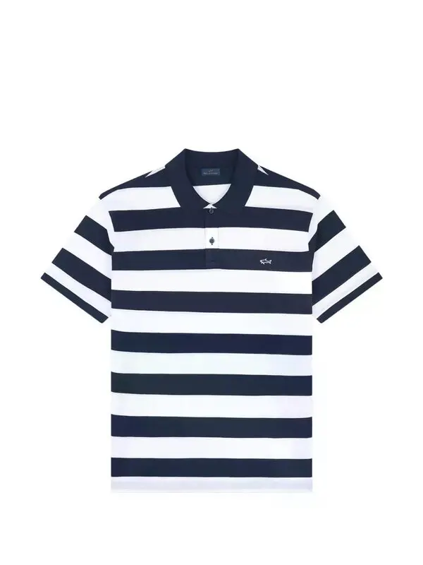 Paul & Shark Striped Cotton Polo Shirt - Blue