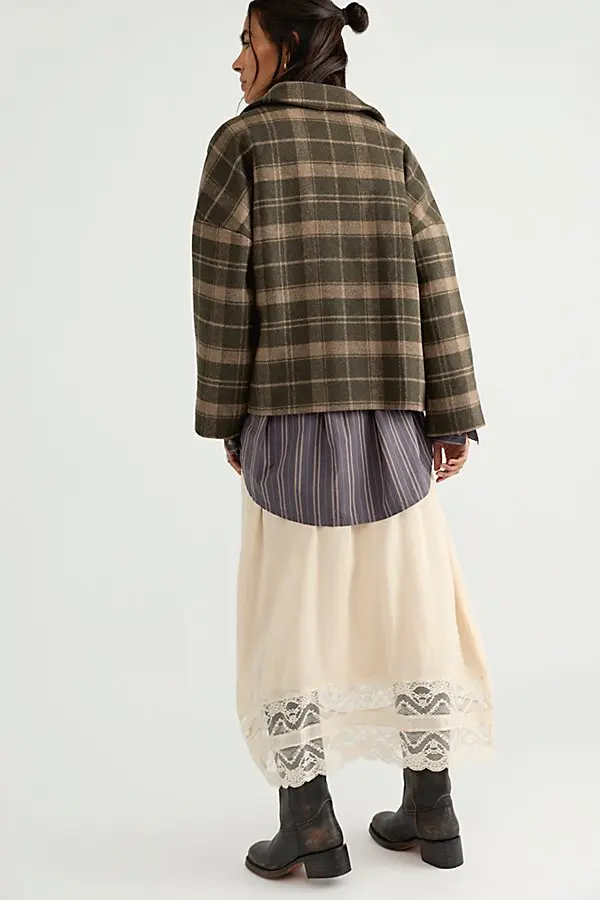 Barbour Myla Checked Wool Coat