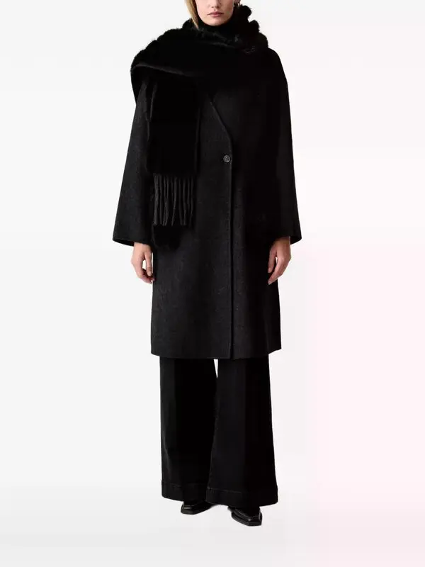 FRACOMINA Faux-fur Trim Double-breasted Coat