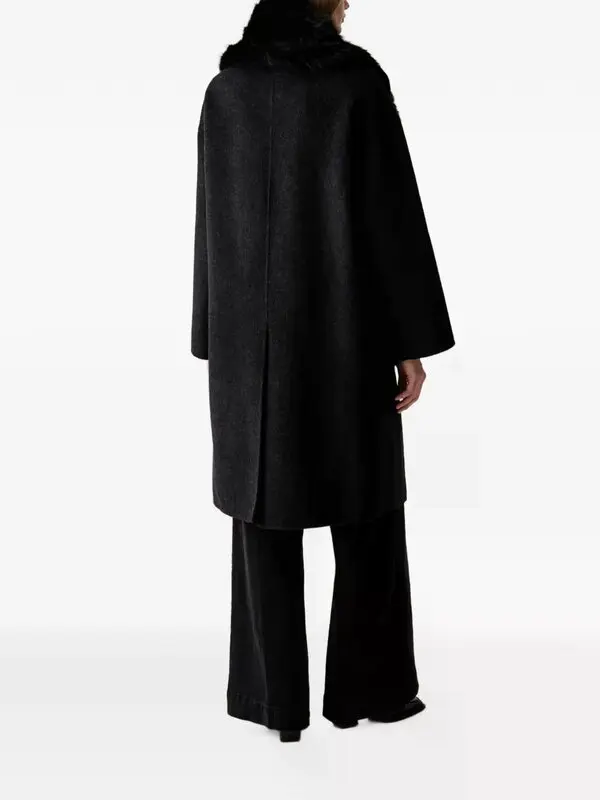 FRACOMINA Faux-fur Trim Double-breasted Coat