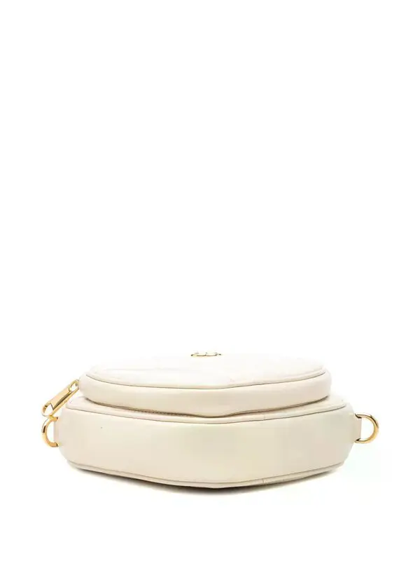 Gucci 2016-2026 Mini Matelasse Diagonal Calfskin Interlocking G Heart Crossbody Bag - White