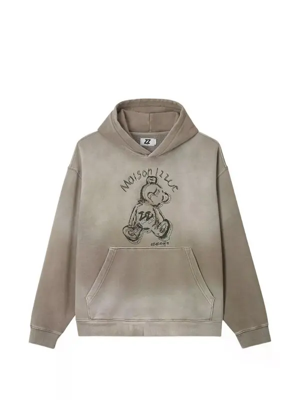 Izzue Faded-effect Graphic-print Hoodie