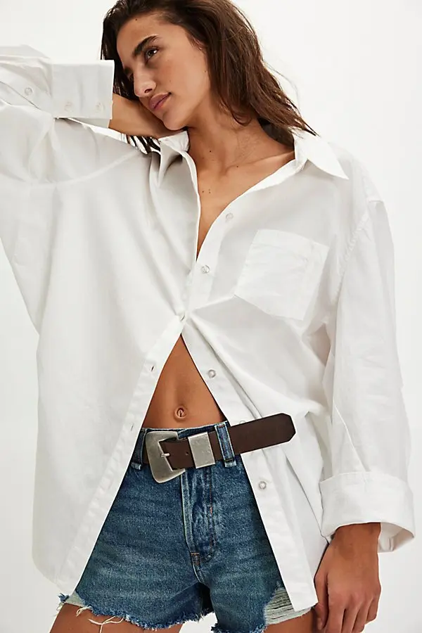 Free People Sabine Articulated Button Down Top