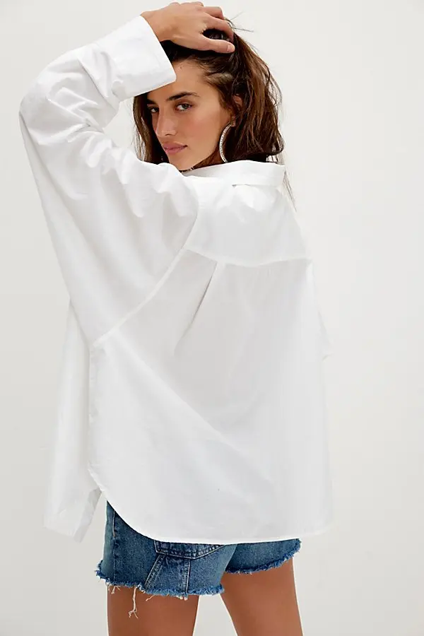 Free People Sabine Articulated Button Down Top