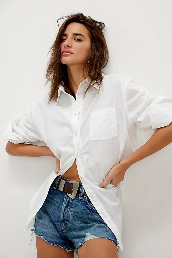 Free People Sabine Articulated Button Down Top