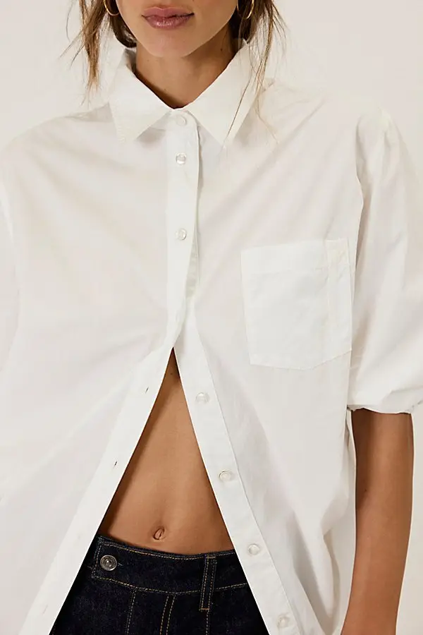 Free People Sabine Articulated Button Down Top