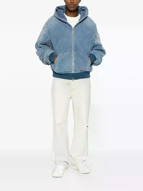 ALEXANDER WANG Hooded Zip-up Denim Jacket