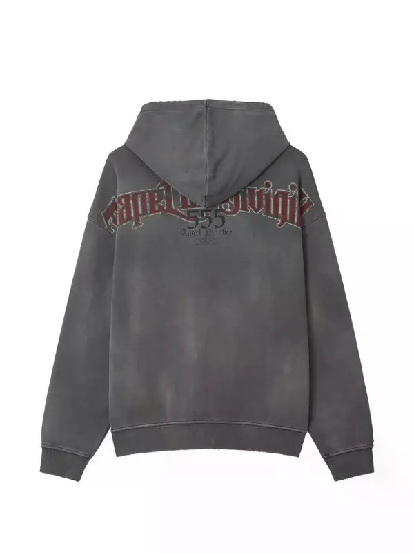 FIVE CM Graphic-print Distressed Hoodie