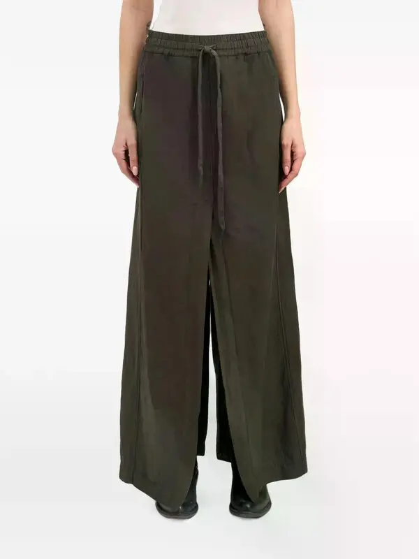 Andrea Ya'aqov Drawstring-waist Front-slit Maxi Skirt