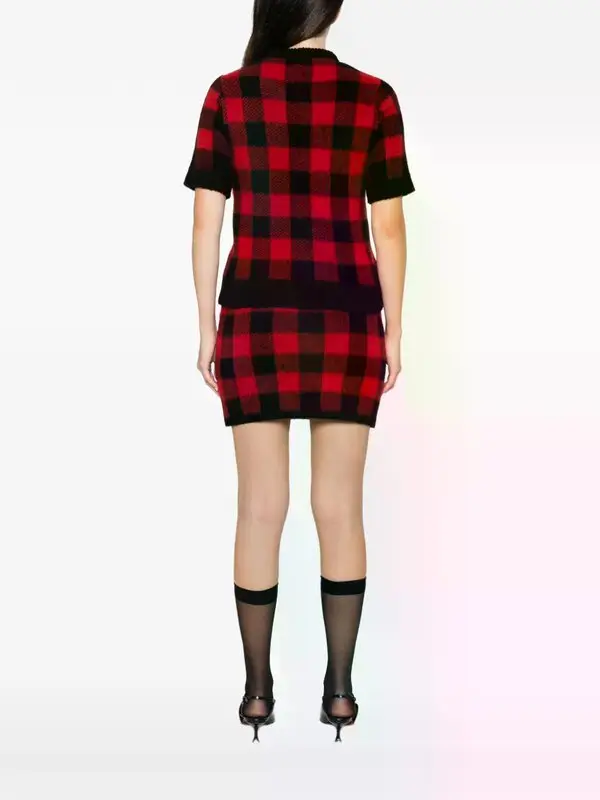 N°21 Check Short-sleeve Sweater